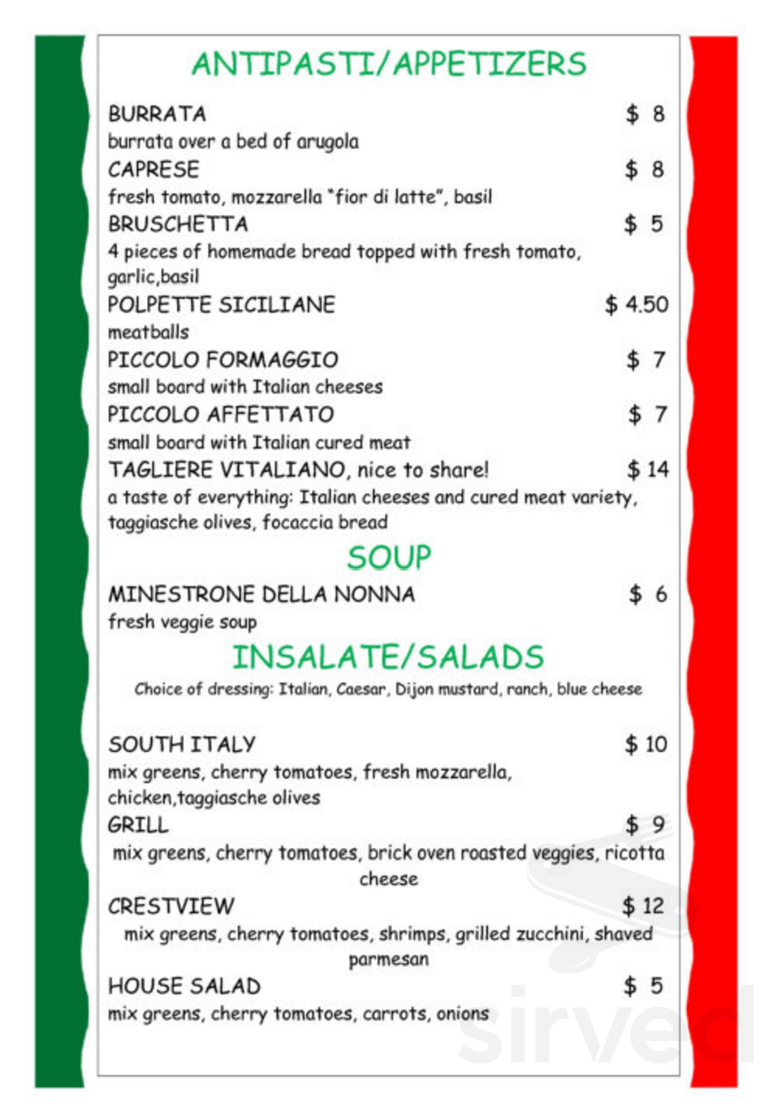 Trattoria Friulana Lucio's menus in Crestview, Florida, United States
