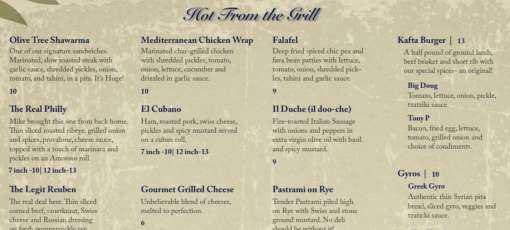 Olive Tree Cafe and Catering Menu - South Charleston, West Virginia ...