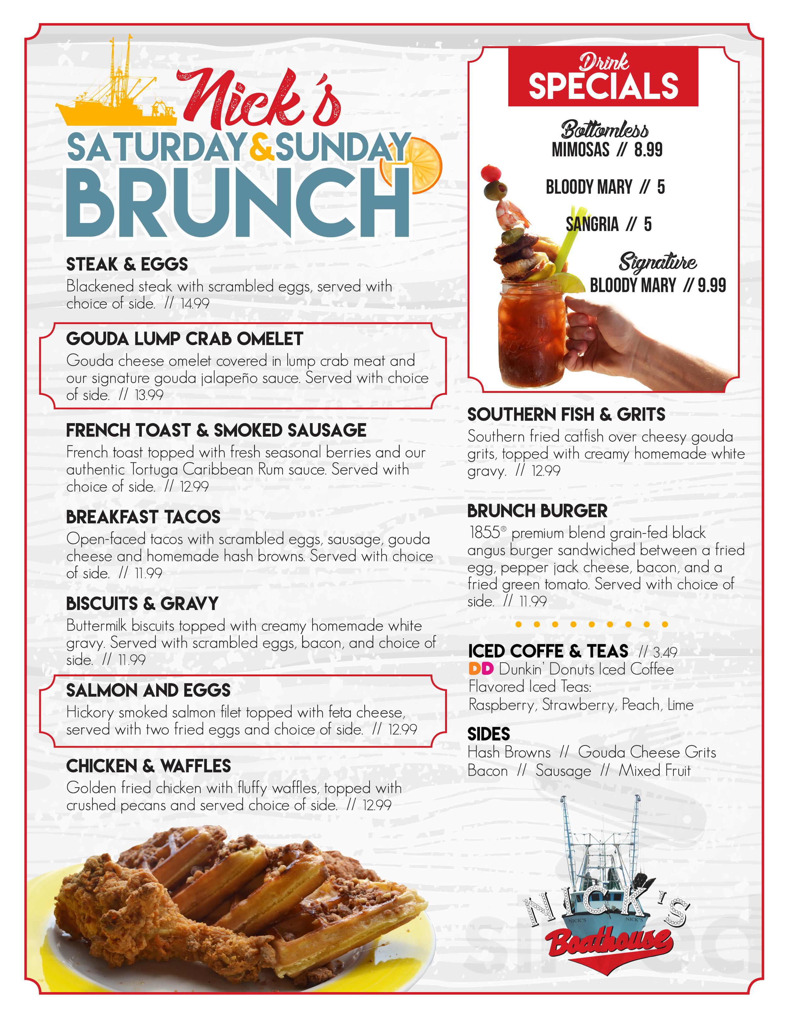 Menu for Nick's Boathouse in Pensacola, FL | Sirved
