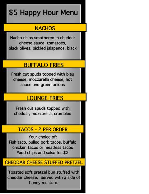 North Park Lounge Murrysville menu in Murrysville, Pennsylvania, USA