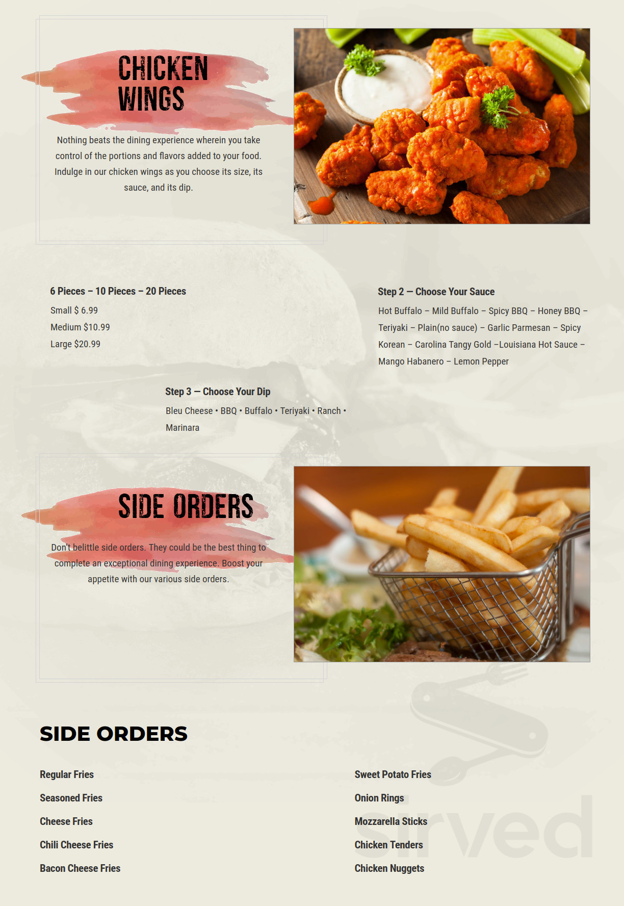 30 Burgers menu in East Brunswick, New Jersey, USA