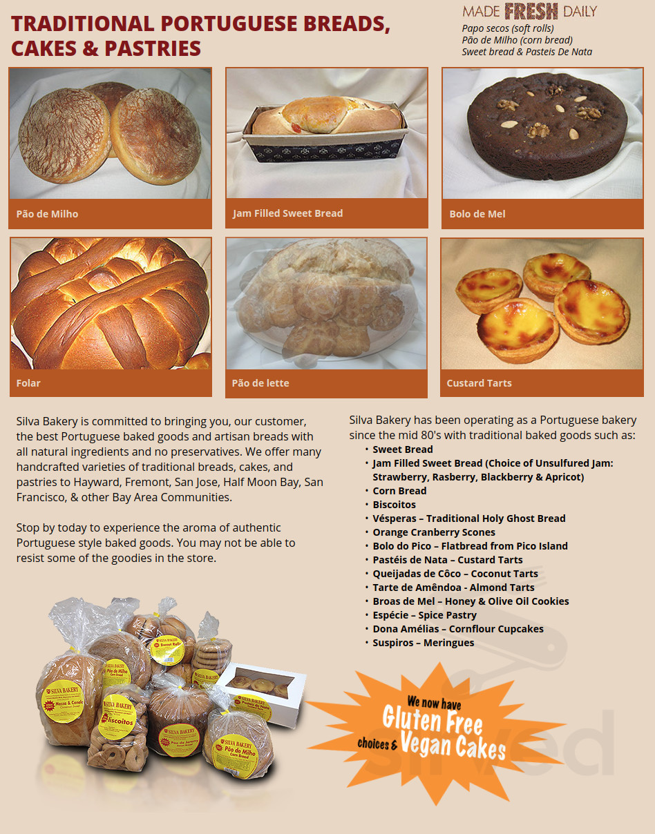 Silva Bakery: Portuguese Baked Goods & Artisan Breads menus in Hayward ...
