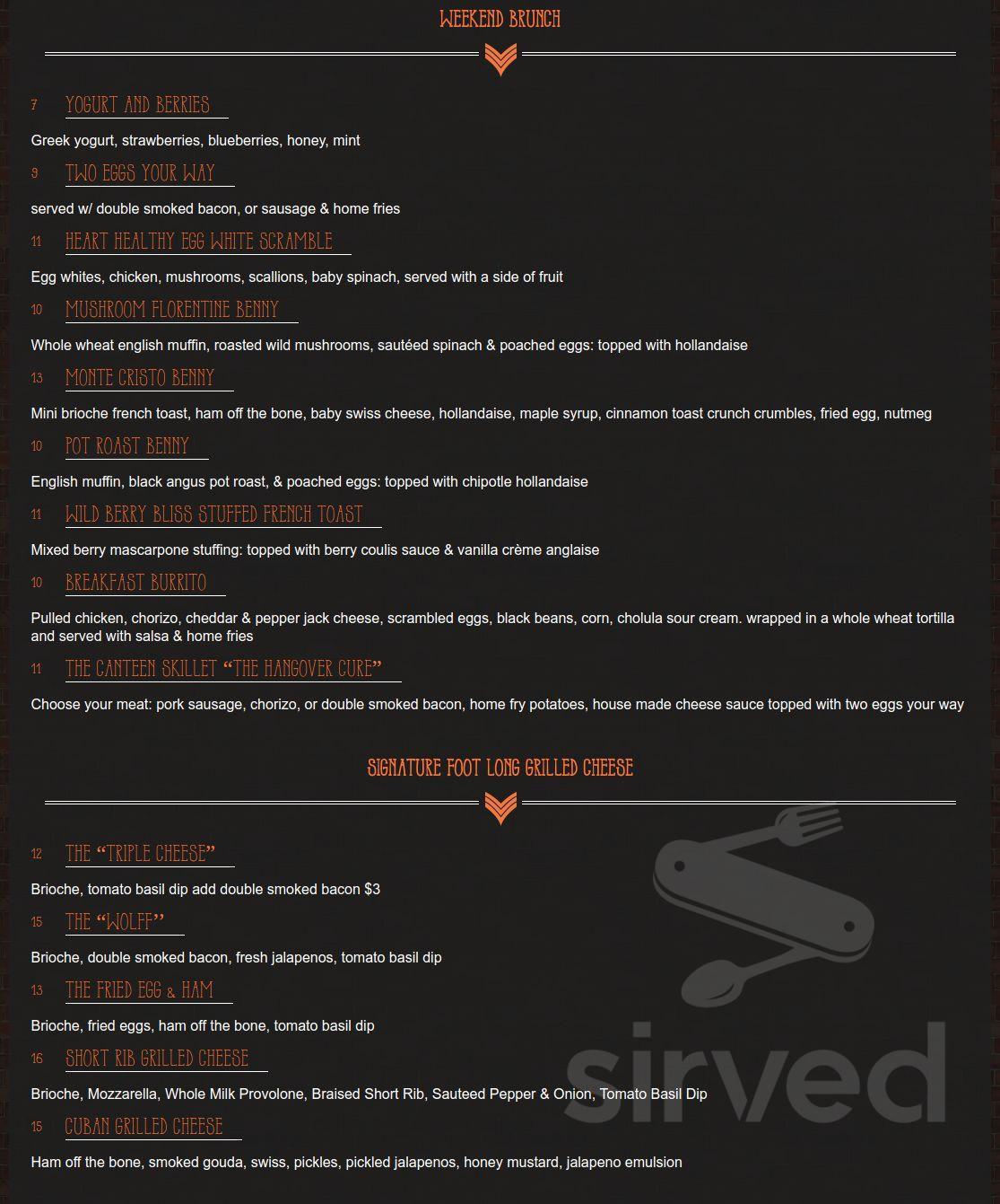The Scout Waterhouse + Kitchen Menu - Chicago, Illinois | Sirved
