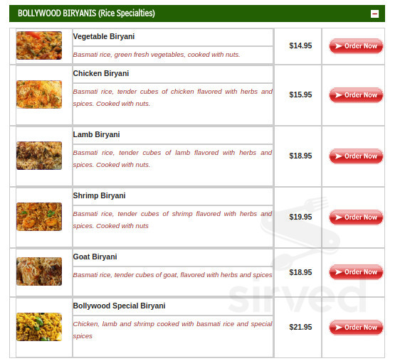 Menu - Glastonbury CT's Bollywood Grill & Bar - Flavorful Indian Food ...
