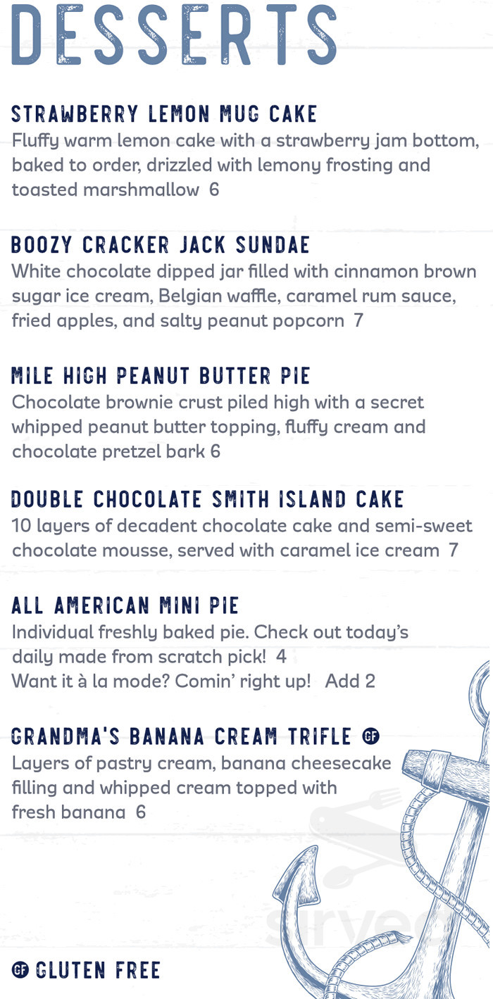 Skipper's Pier Restaurant & Dock Bar menu in Deale, Maryland, USA