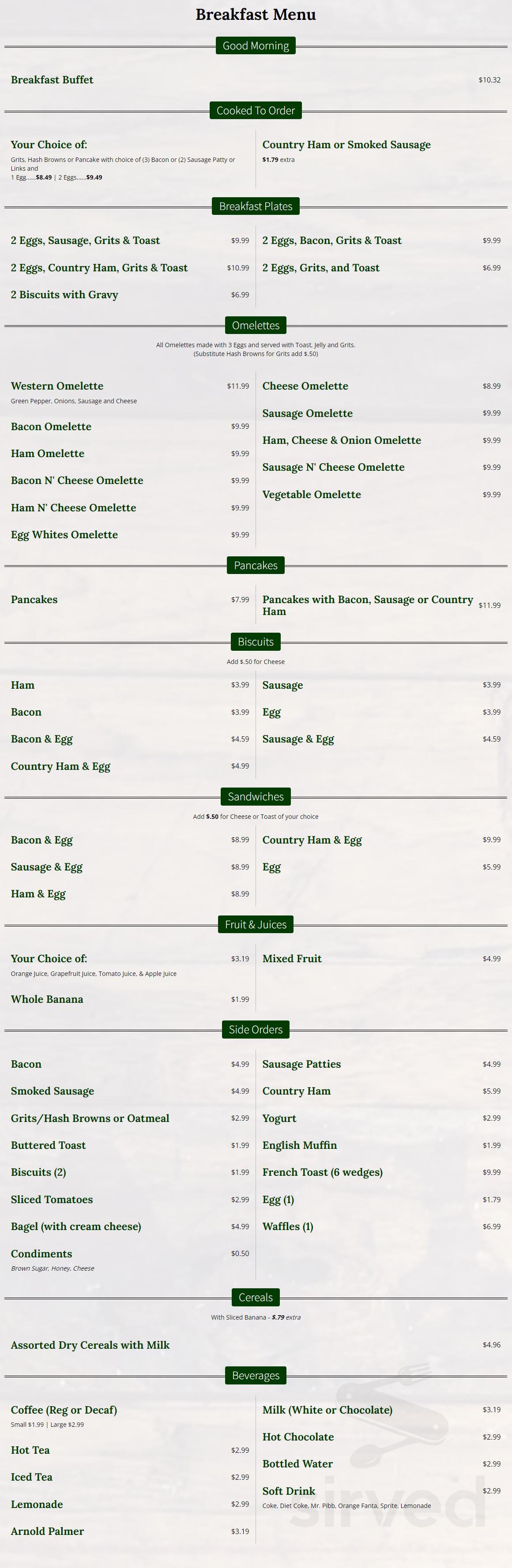 Magnolias At 26th menu in Myrtle Beach, South Carolina, USA