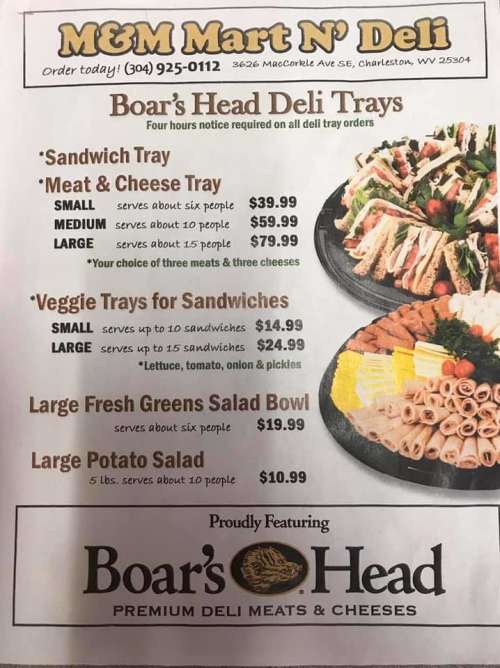 M & M Mart menu in Charleston, West Virginia, USA
