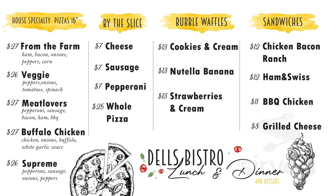 DELLS BISTRO menu in Wisconsin Dells, Wisconsin, USA