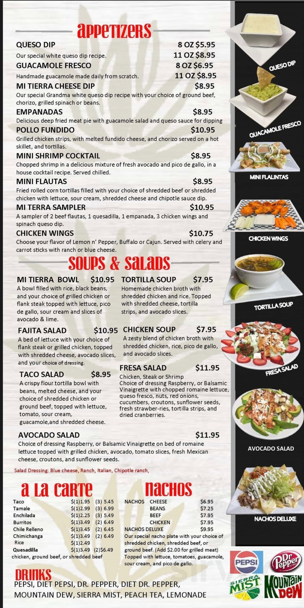 Mi Tierra Cocina Mexicana menus in Glenpool, Oklahoma, United States