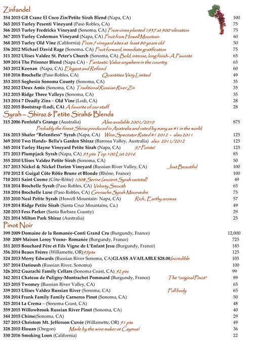 Station Square menu in Youngstown, Ohio, USA