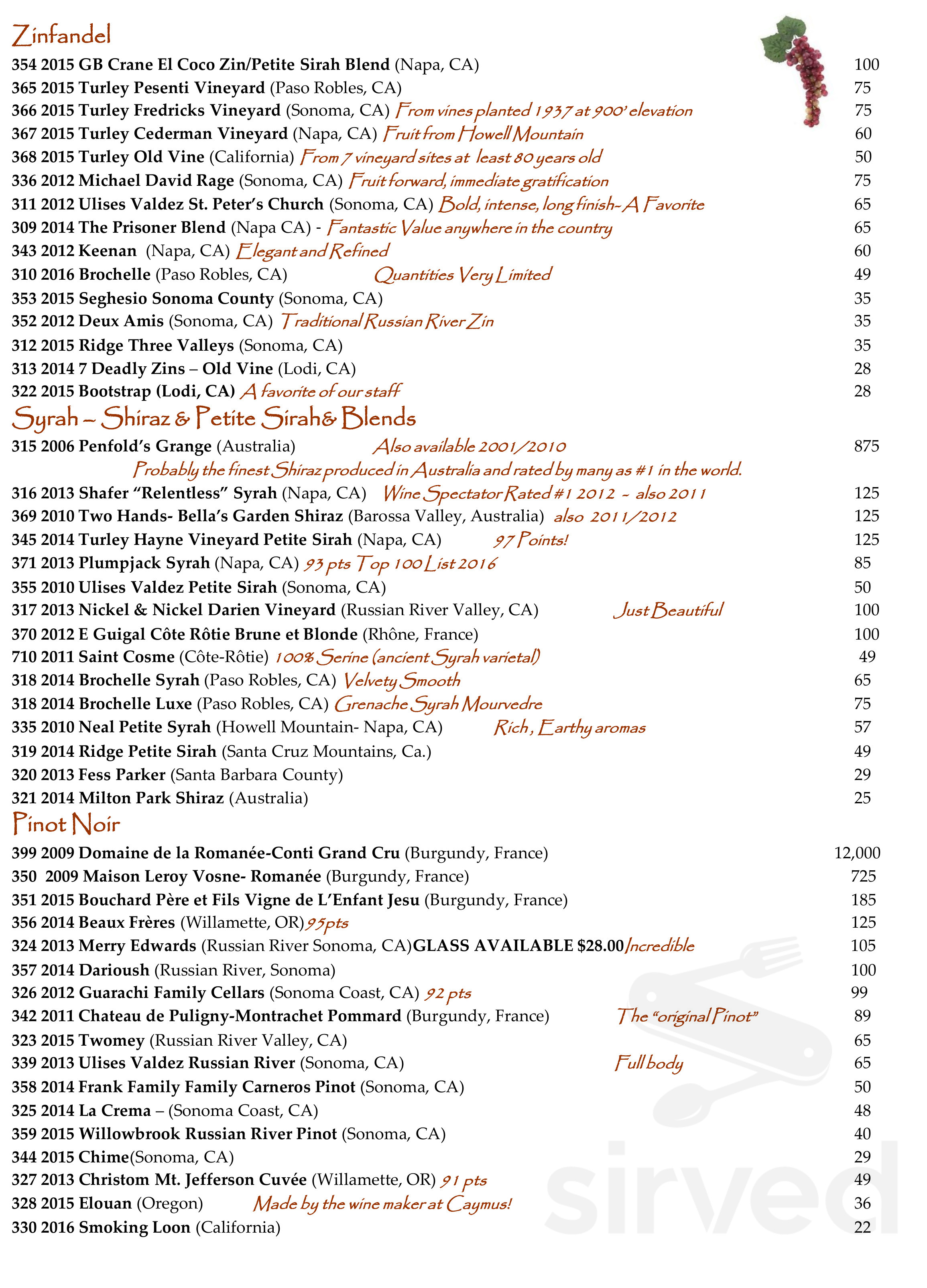 Station Square menu in Youngstown, Ohio, USA