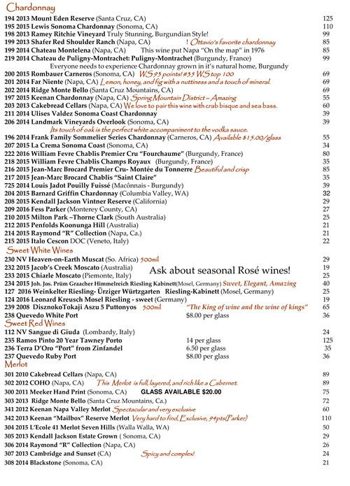 Station Square menu in Youngstown, Ohio, USA