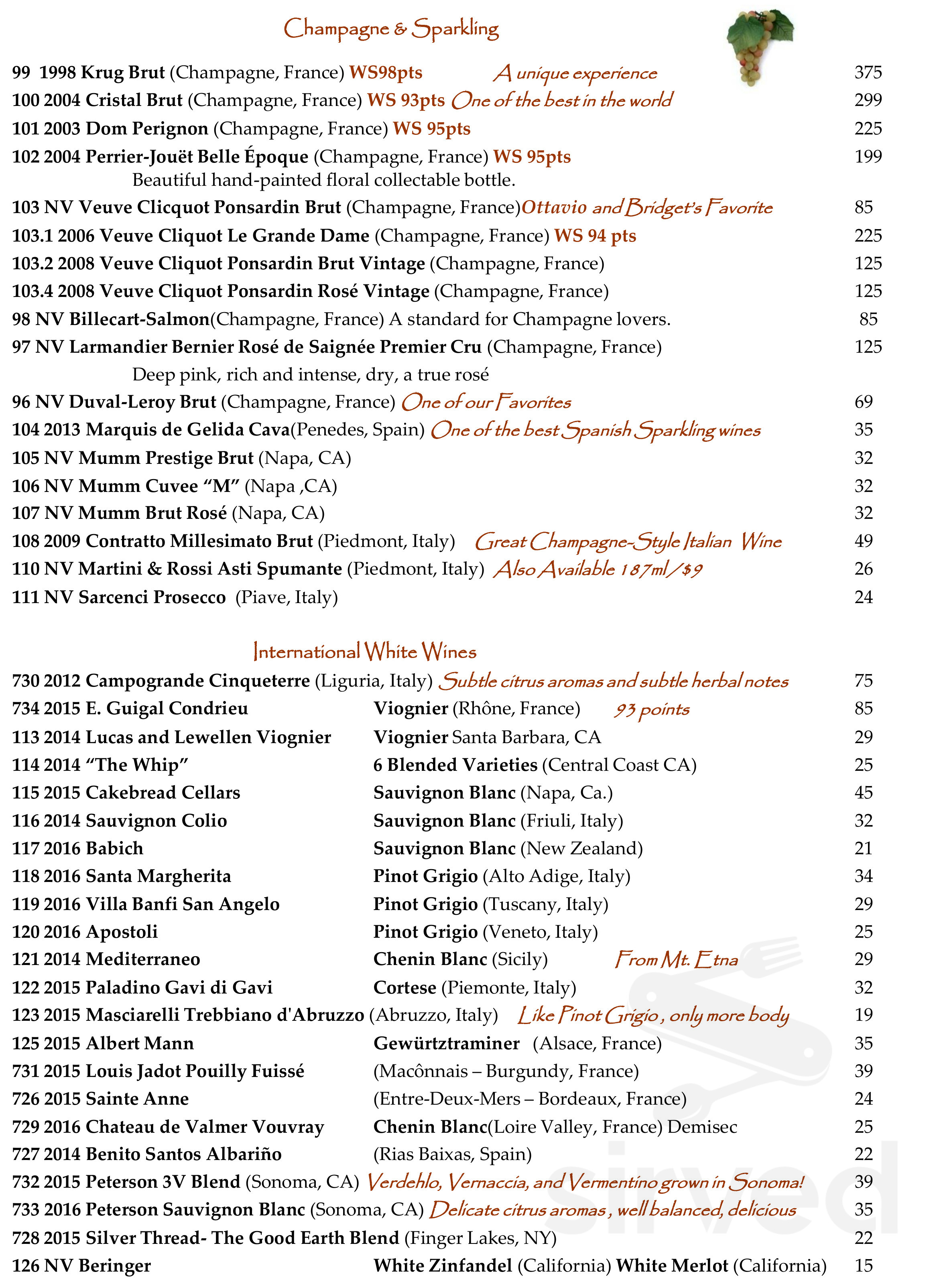 Station Square menu in Youngstown, Ohio, USA