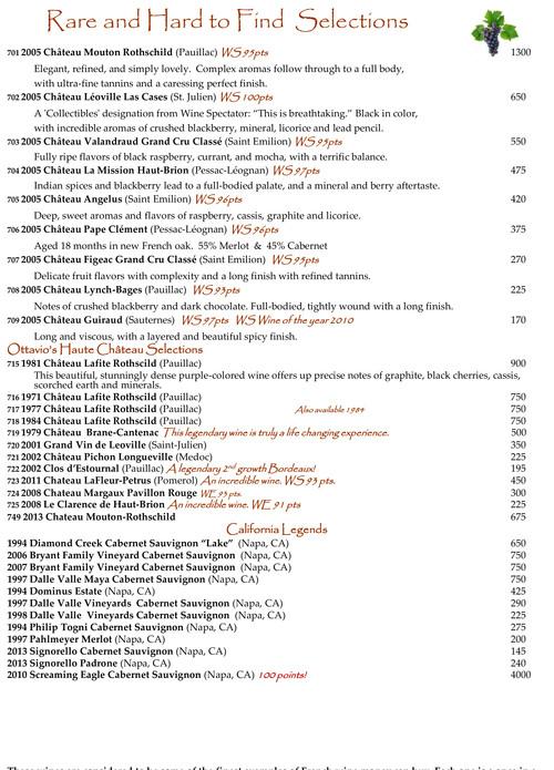 Station Square menu in Youngstown, Ohio, USA