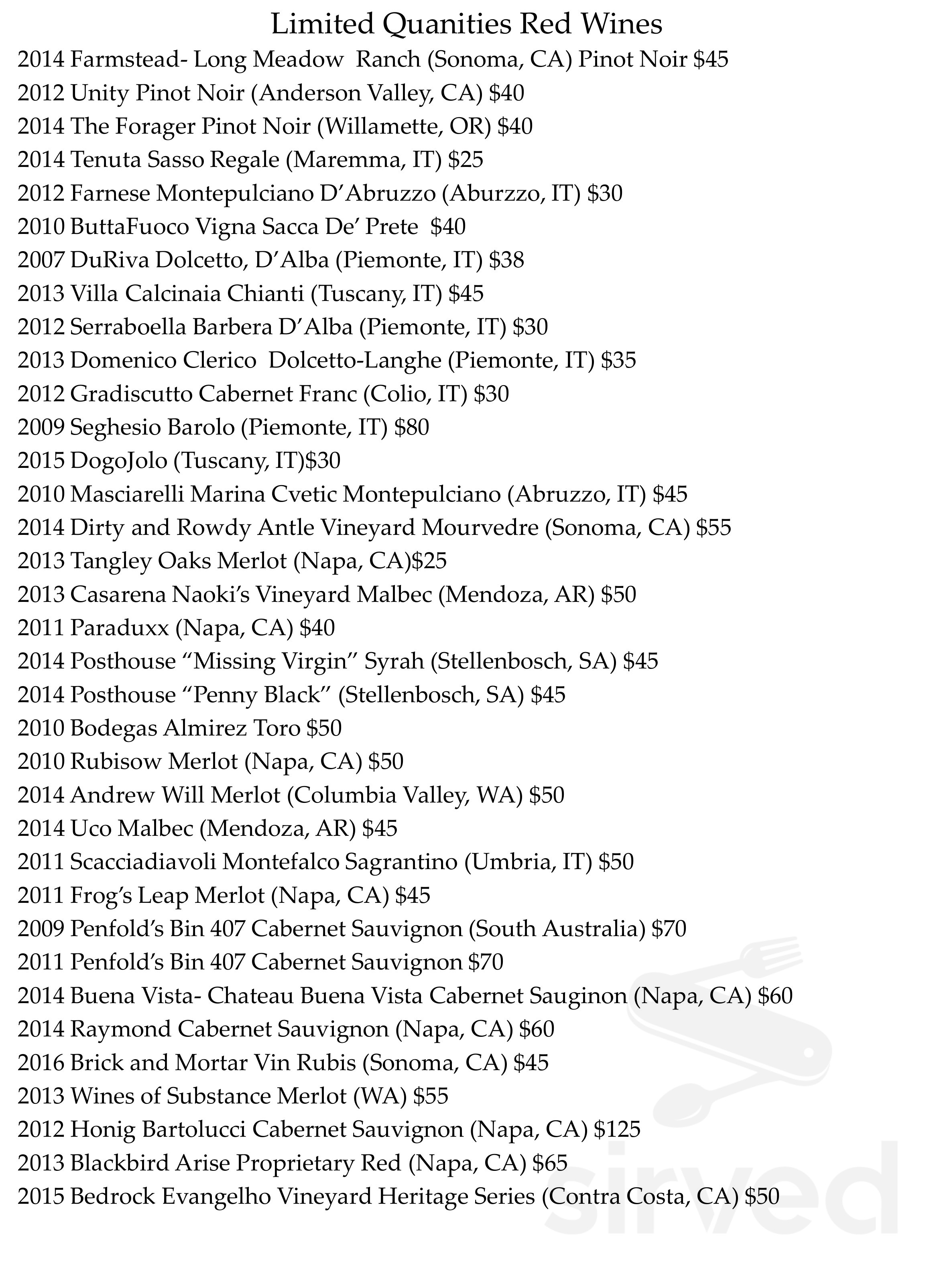 Station Square menu in Youngstown, Ohio, USA