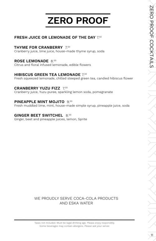 Reds Square One menu in Mississauga, Ontario, Canada