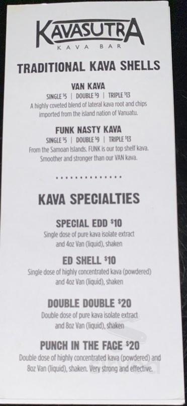 Menu - North Palm Beach FL's Kavasutra Kava Bar - North Palm Beach | Sirved