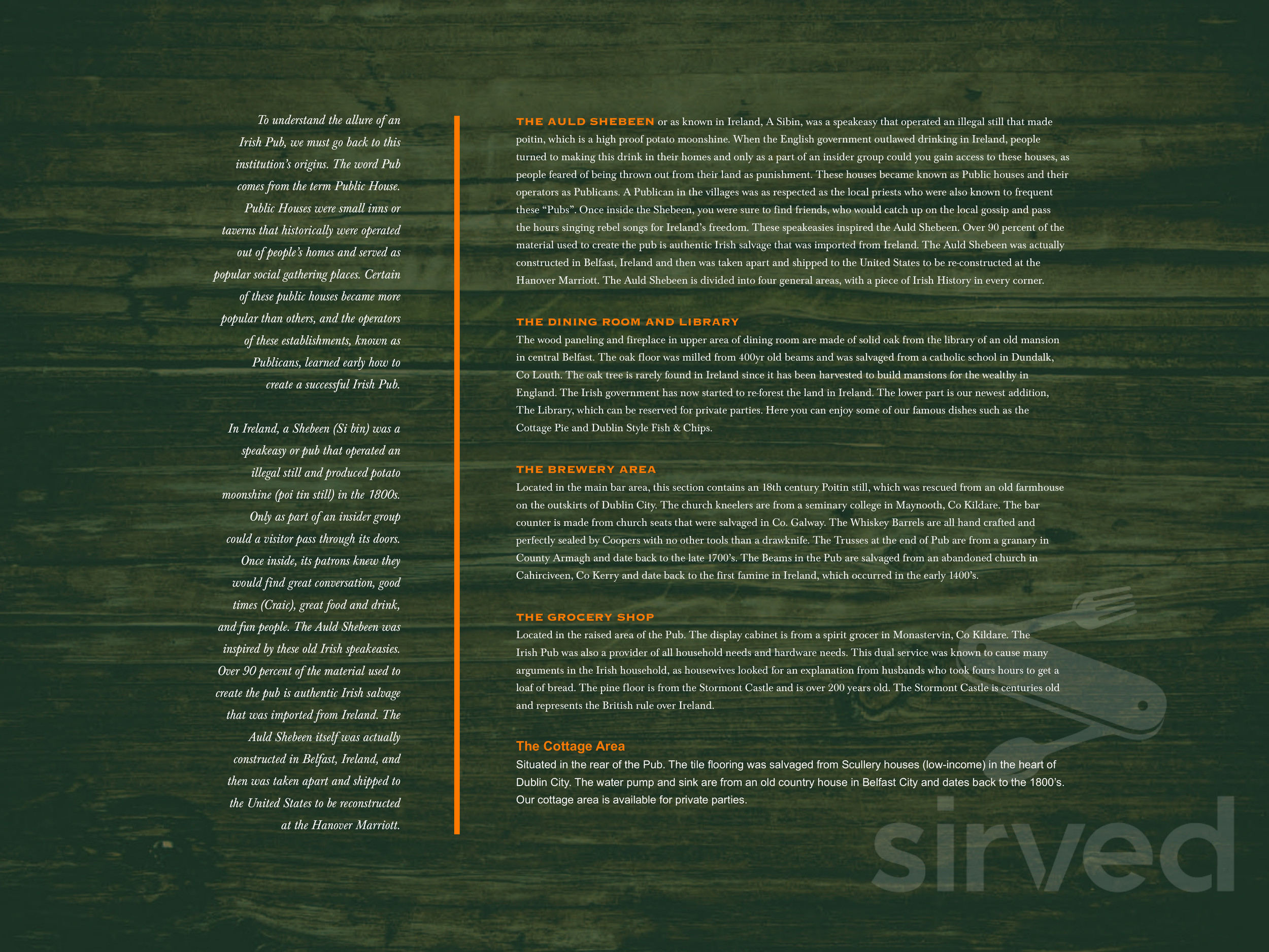 The Auld Shebeen Pub menus in Whippany, New Jersey, United States