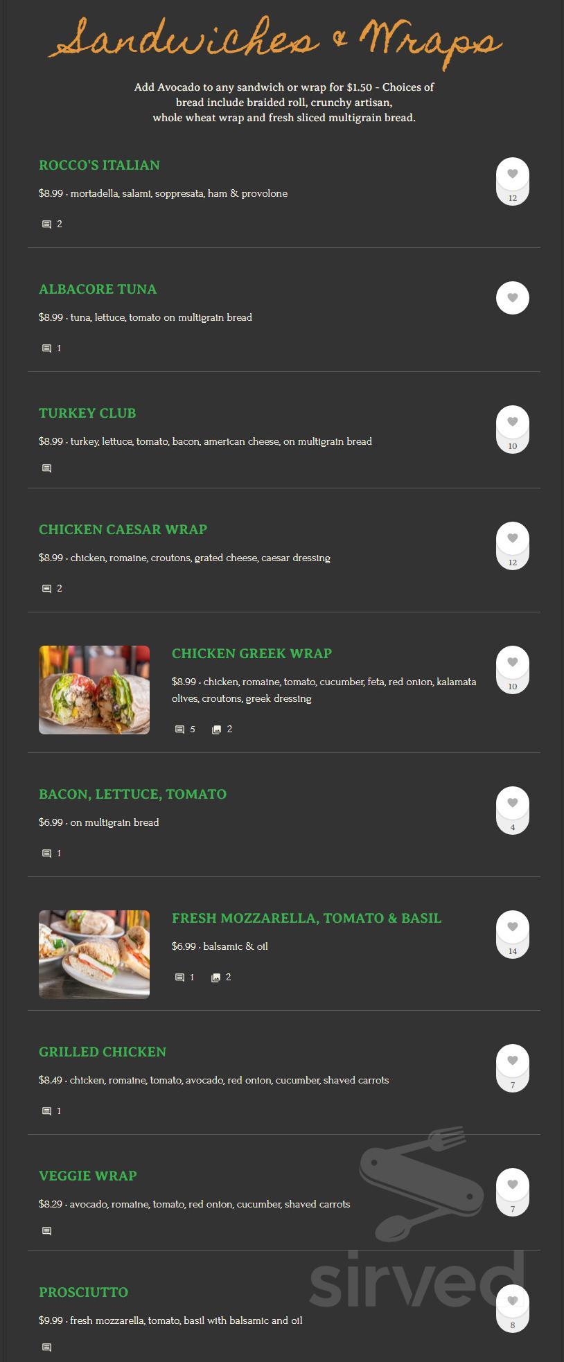 Menu - Melrose MA's Comella's Restaurants Melrose | Sirved