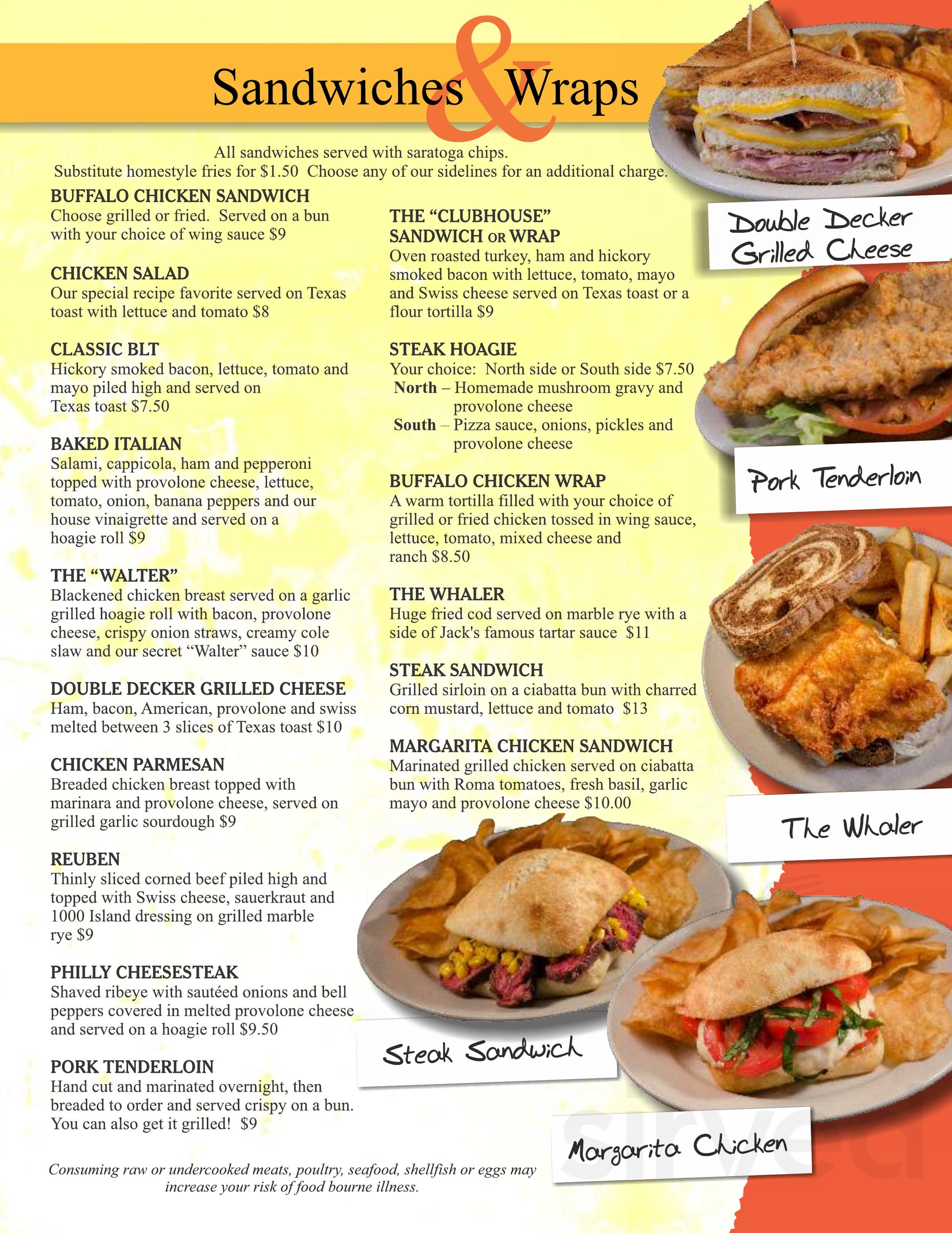 The Clubhouse Sports Grille menu in Monroe, Ohio, USA