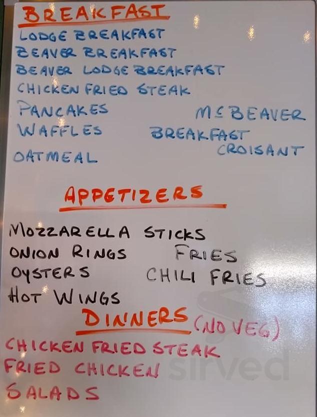 Beaver Lodge Resort & Campground menu in Colville, Washington, USA