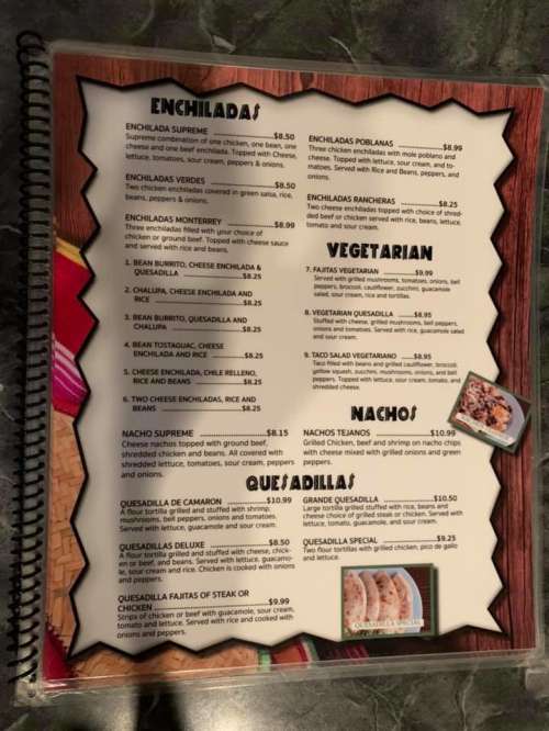 El Ranchero Mexican Restaurant menu in Broadway, Virginia, USA