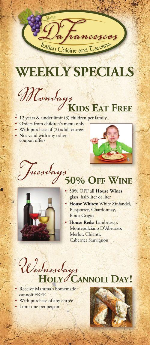 Da Francesco's Ristorante & Bar menu in Shelby Township, Michigan, USA