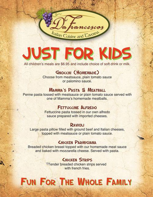 Da Francesco's Ristorante & Bar menu in Shelby Township, Michigan, USA