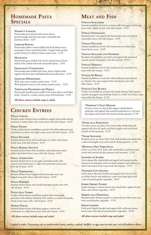 Da Francesco's Ristorante & Bar menu in Shelby Township, Michigan, USA