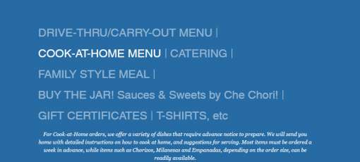 Menu for Che Chori in Indianapolis, IN | Sirved