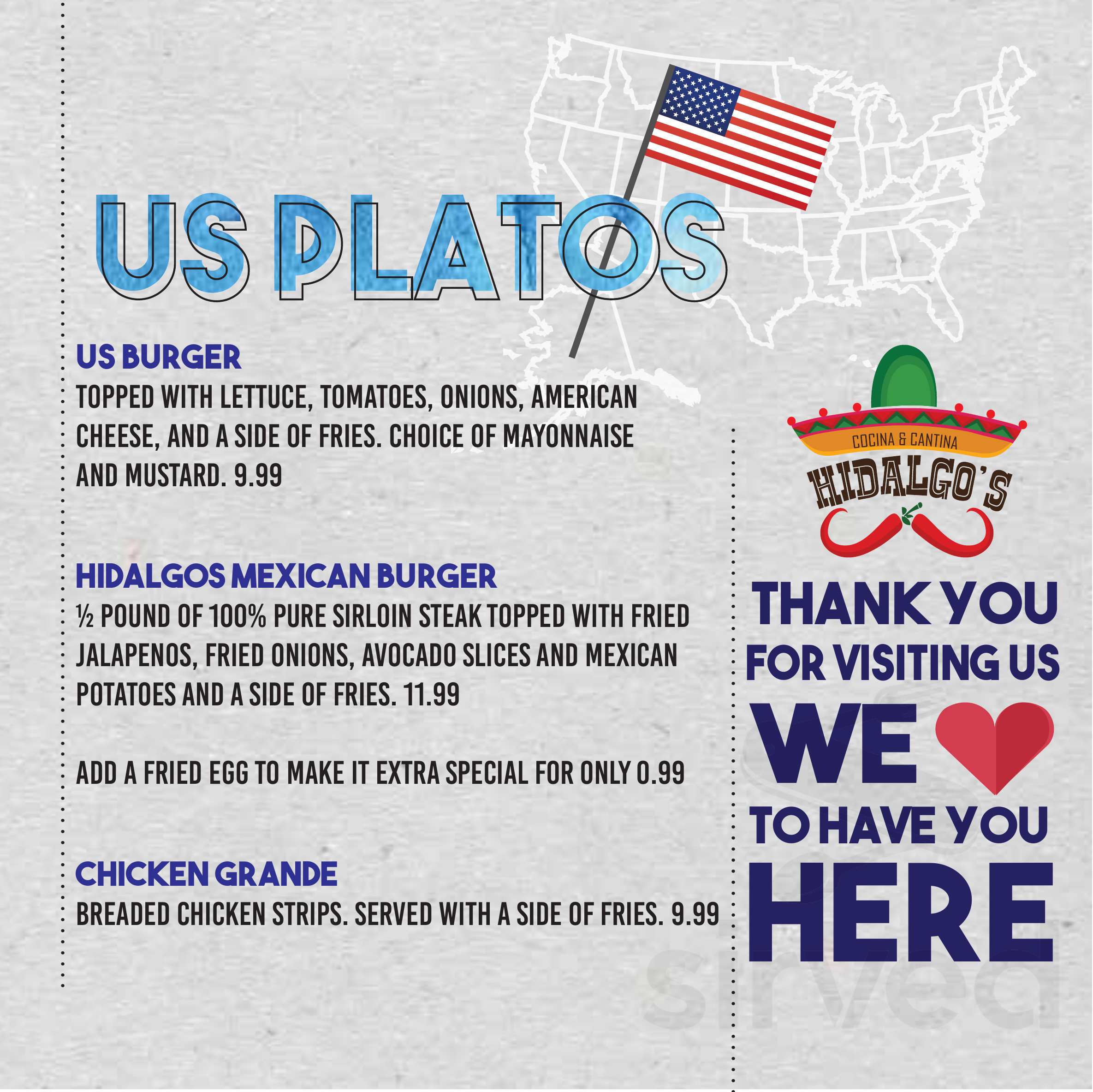 Hidalgo's Mexican Restaurant & Cantina menus in Moore, Oklahoma, United ...