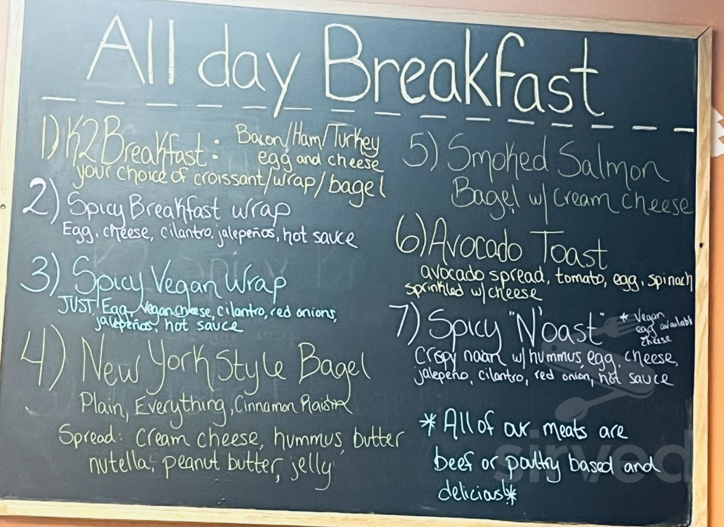 K2 Cafe menu in Poolesville, Maryland, USA