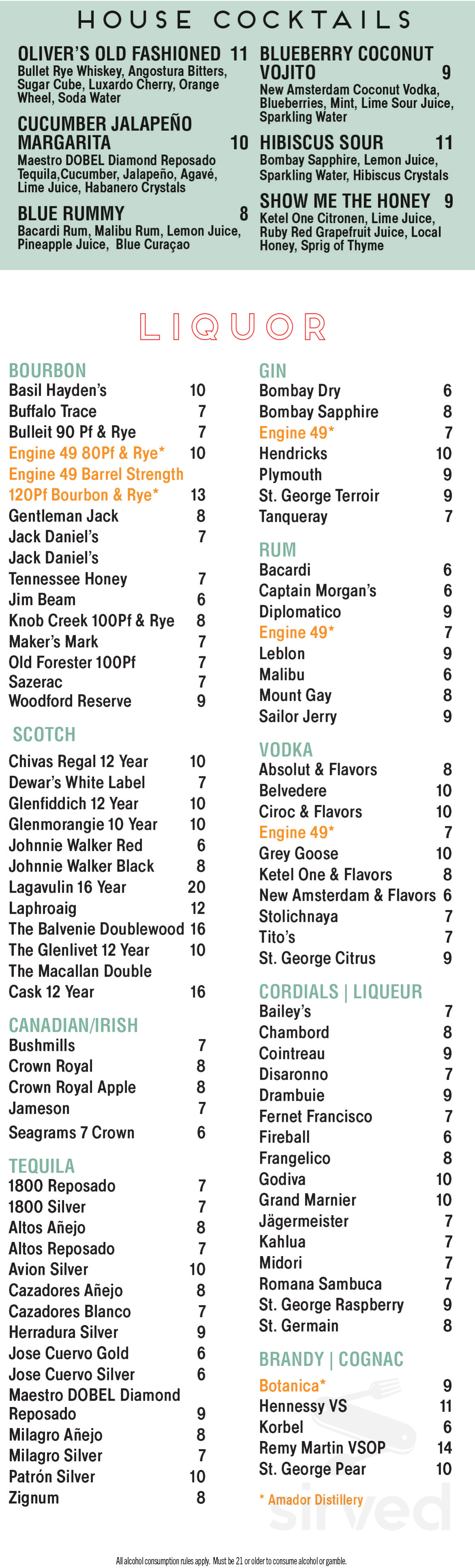 Louie Oliver's Restaurant and Bar - Harrah's menu in Ione, California, USA