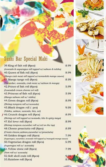 Wind Japanese & Thai menu in Niagara Falls, Ontario, Canada