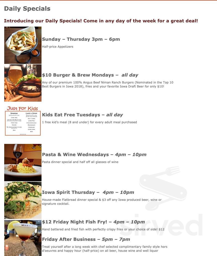 Menu - Ames IA's Gateway Hotel & Conference Center | Sirved