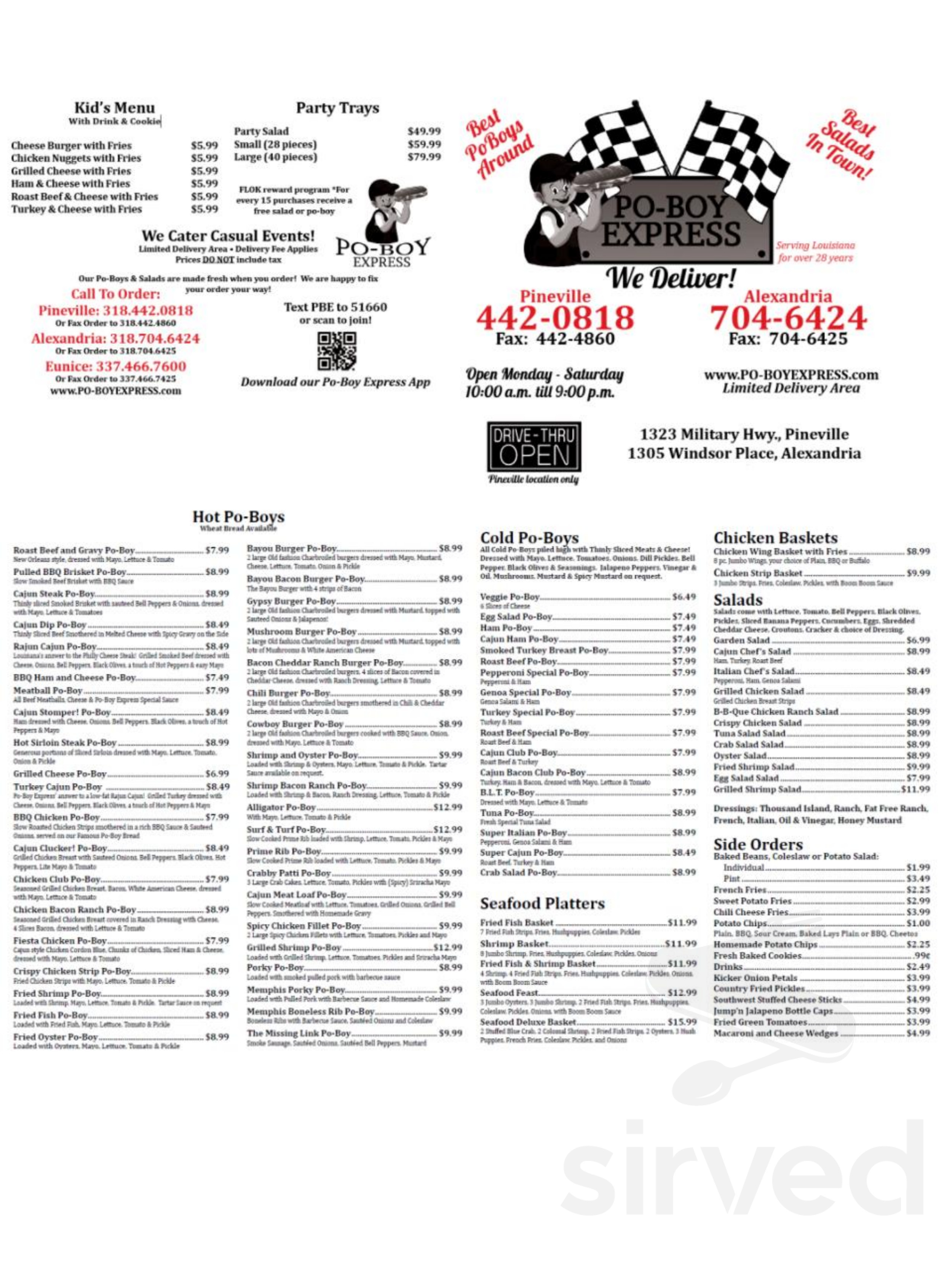 Po-Boy Express - Alexandria menu in Alexandria, Louisiana, USA