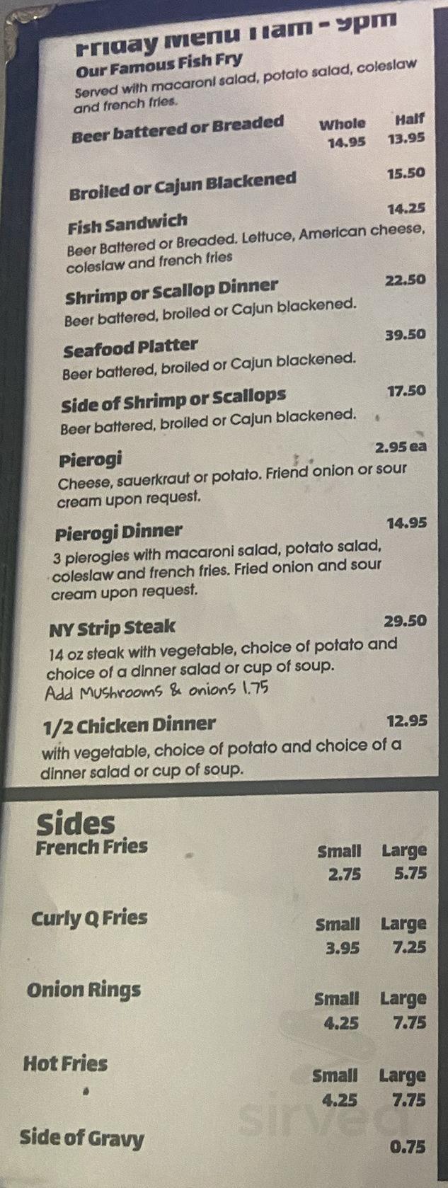 Wiechec's Lounge menu in Buffalo, New York, USA