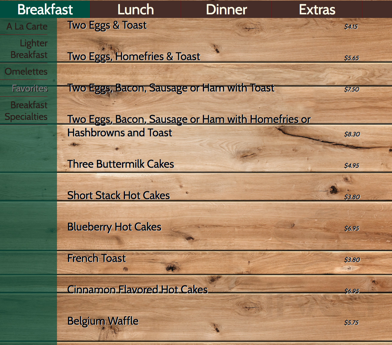 Lorie’s Wildridge Restaurant menus in Erie, Pennsylvania, United States
