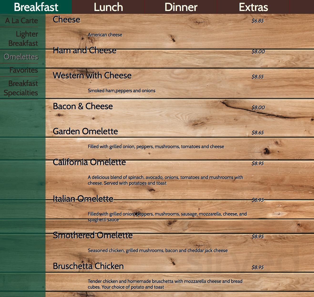 Lorie's Wildridge Restaurant menu in Erie, Pennsylvania, USA