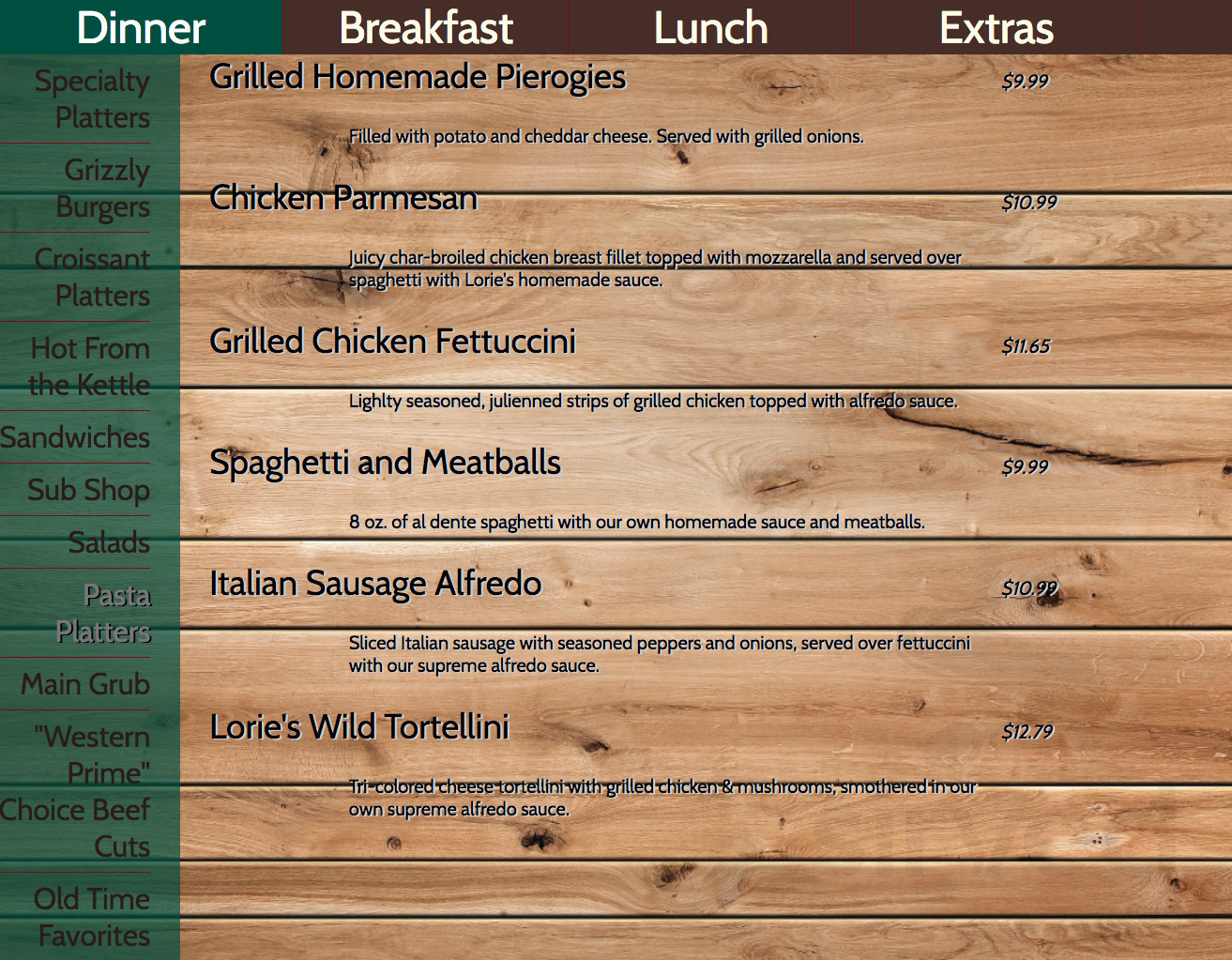 Lorie’s Wildridge Restaurant menus in Erie, Pennsylvania, United States