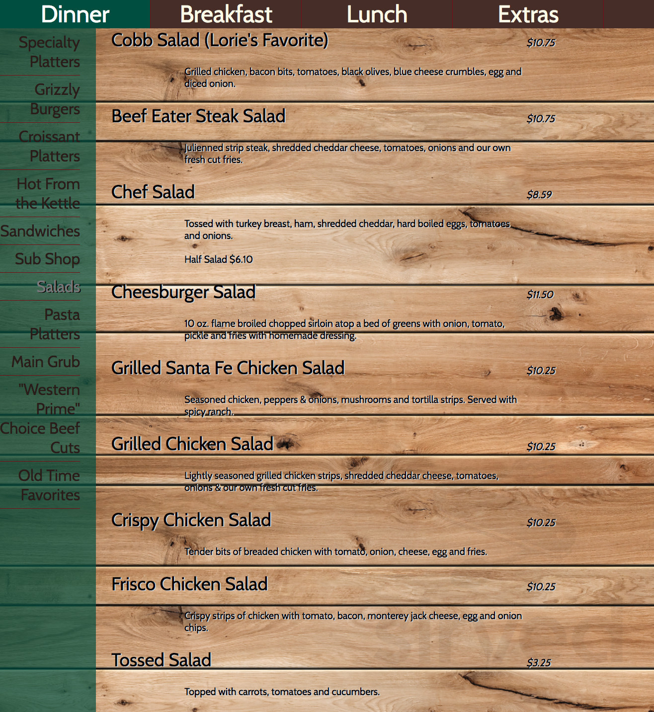 Lorie's Wildridge Restaurant menu in Erie, Pennsylvania, USA