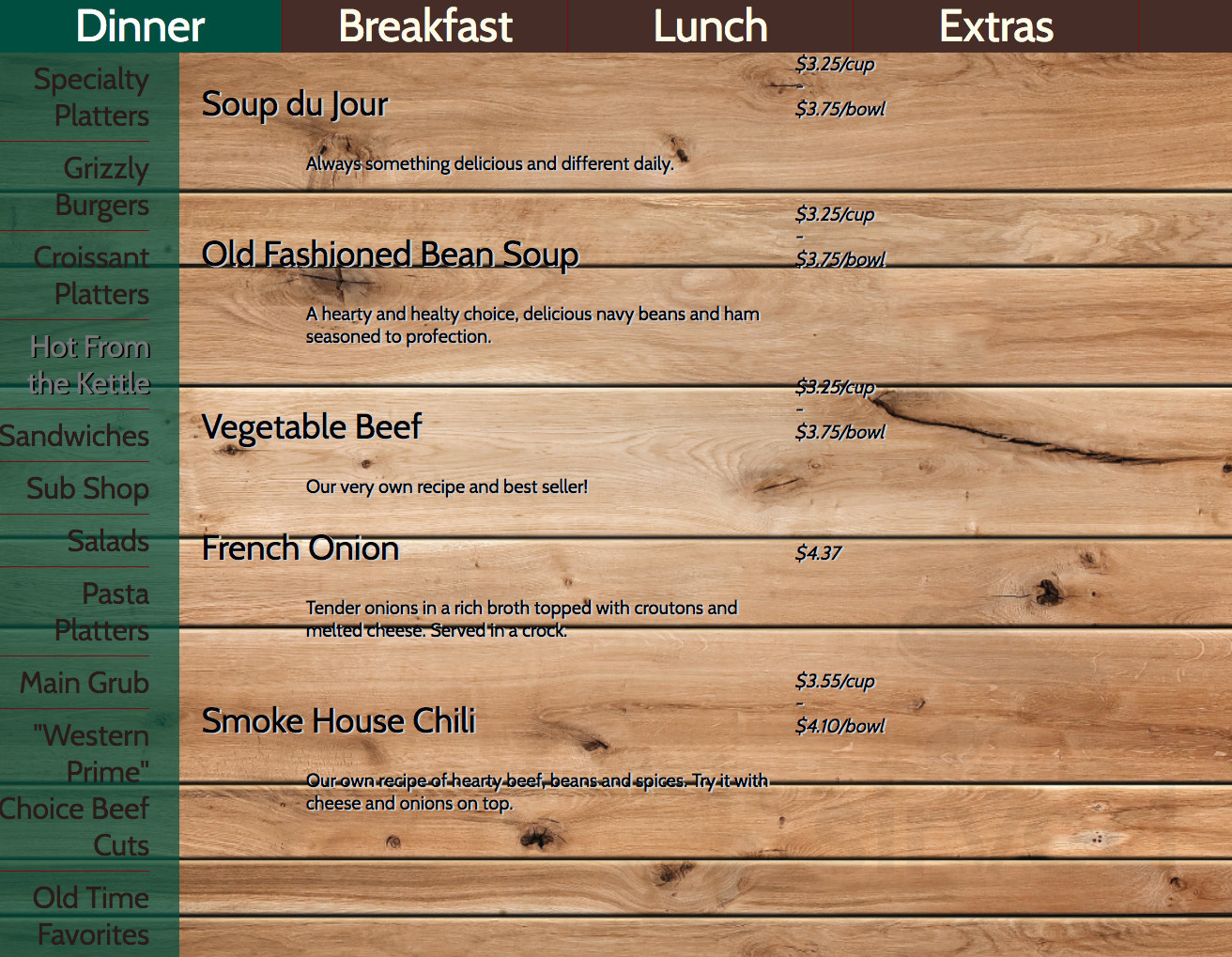 Lorie's Wildridge Restaurant menu in Erie, Pennsylvania, USA