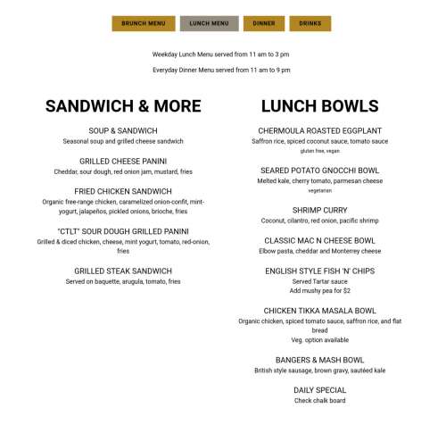 The Oxford Kitchen menu in Lodi, California, USA