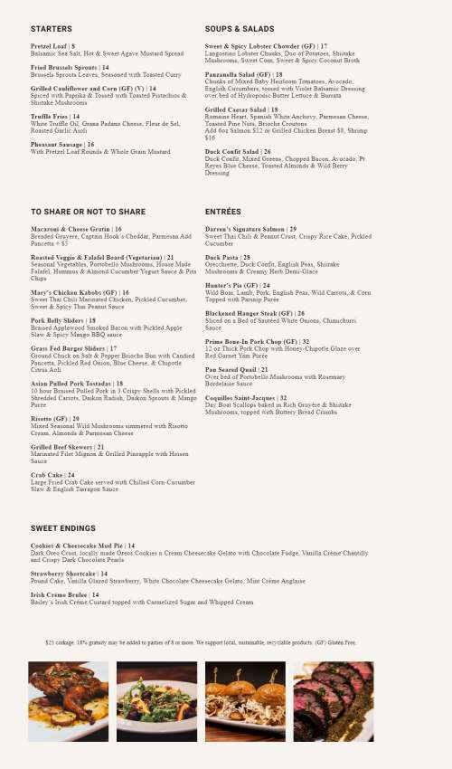 Fox and Farrow menu in Hermosa Beach, California, USA