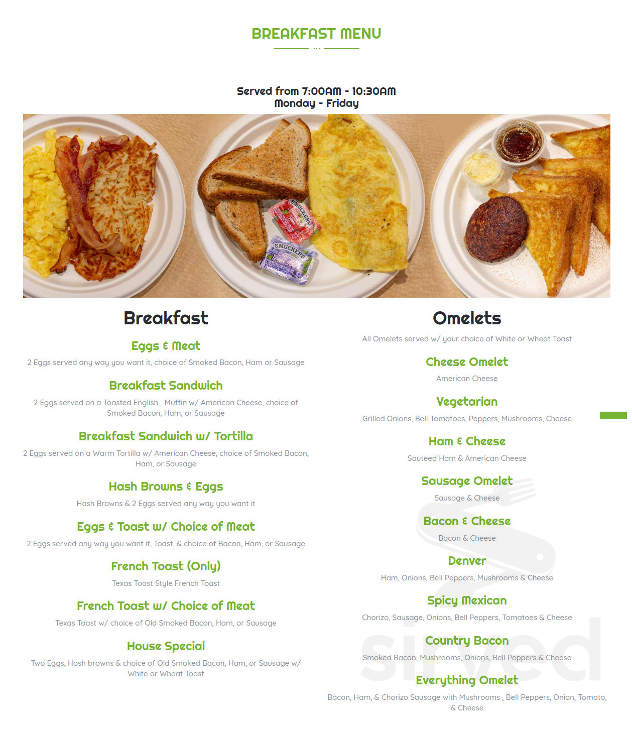 The Burger Place menu in Minneapolis, Minnesota, USA