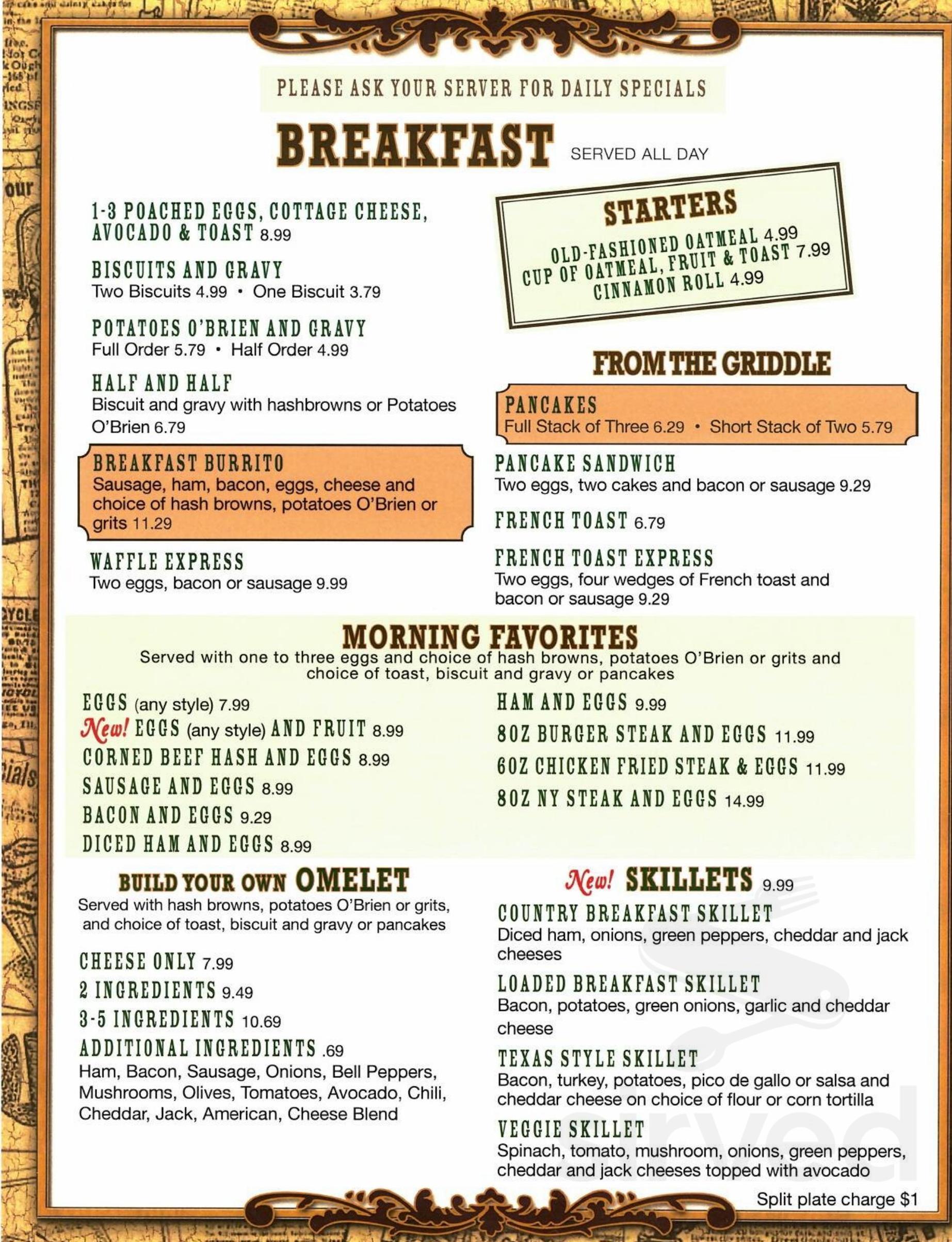 Depot Diner menu in Fallon, Nevada, USA
