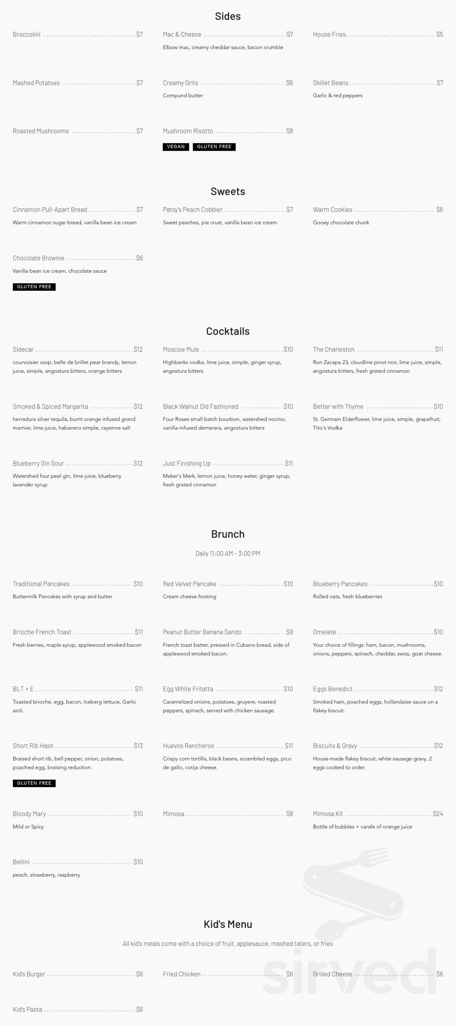 Menu for The Royce in Columbus, Ohio, United States