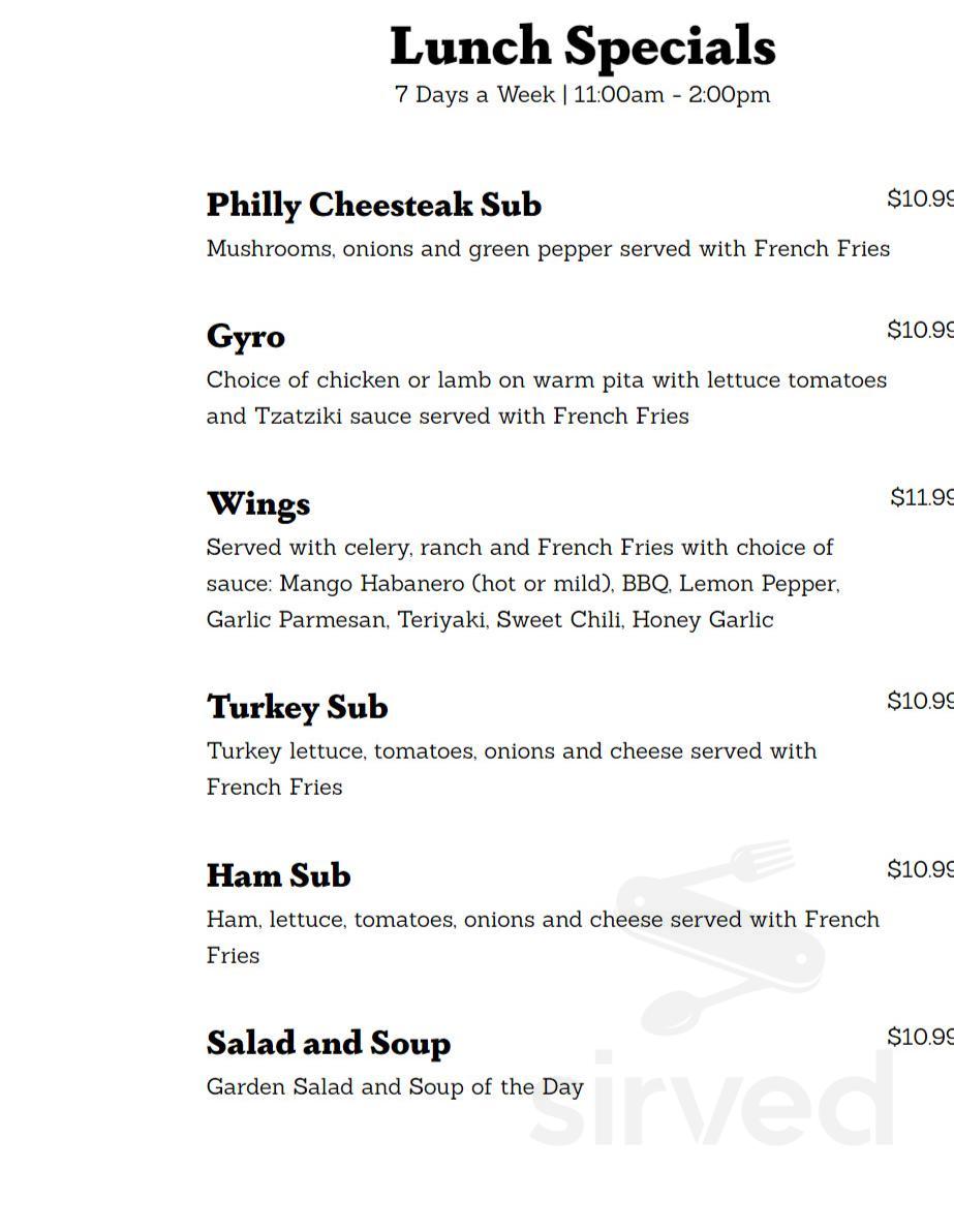 Gardens Bar and Grill menu in Fort Worth, Texas, USA