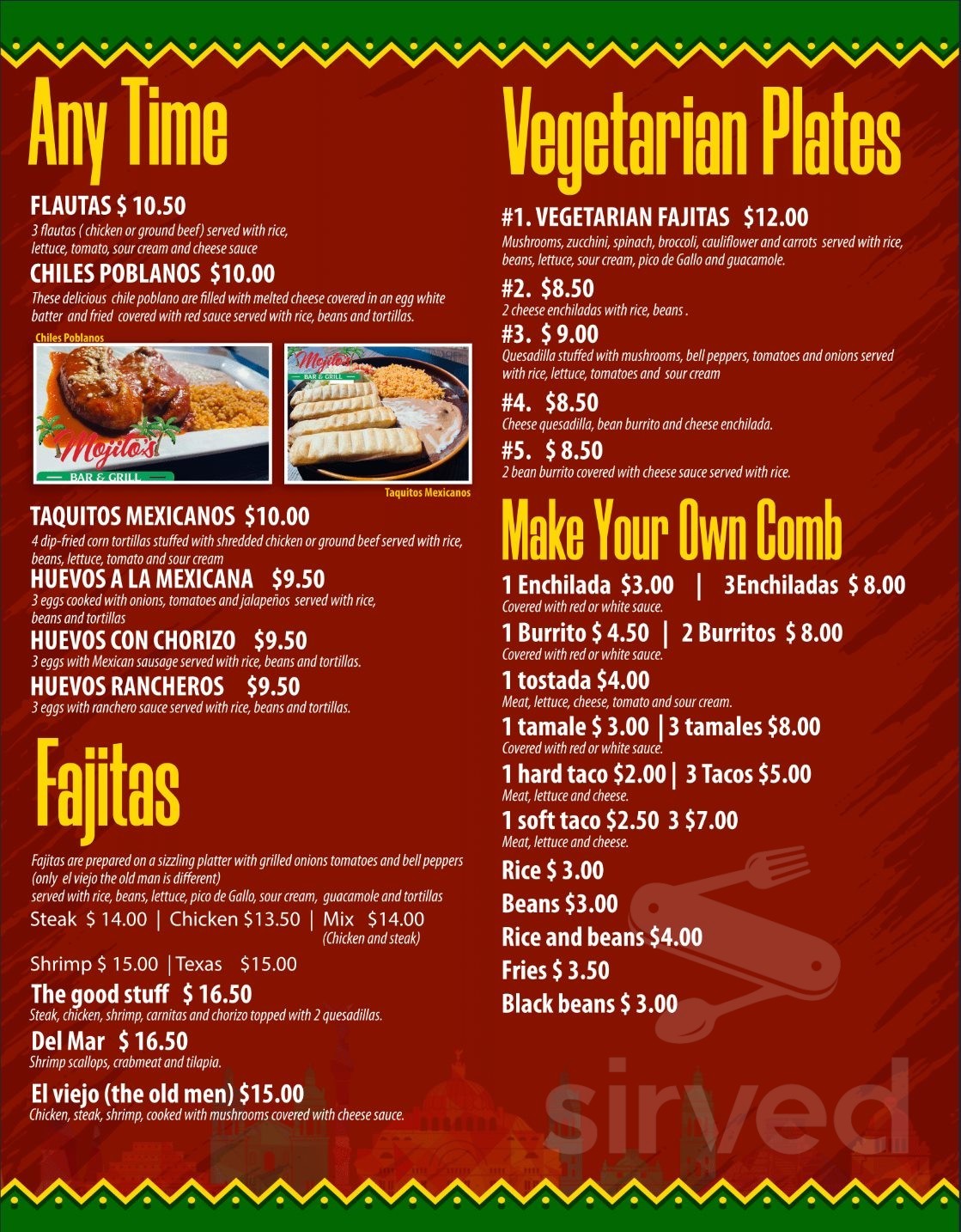 Mojito's Mexican Restaurant menus in Ankeny, Iowa, United States