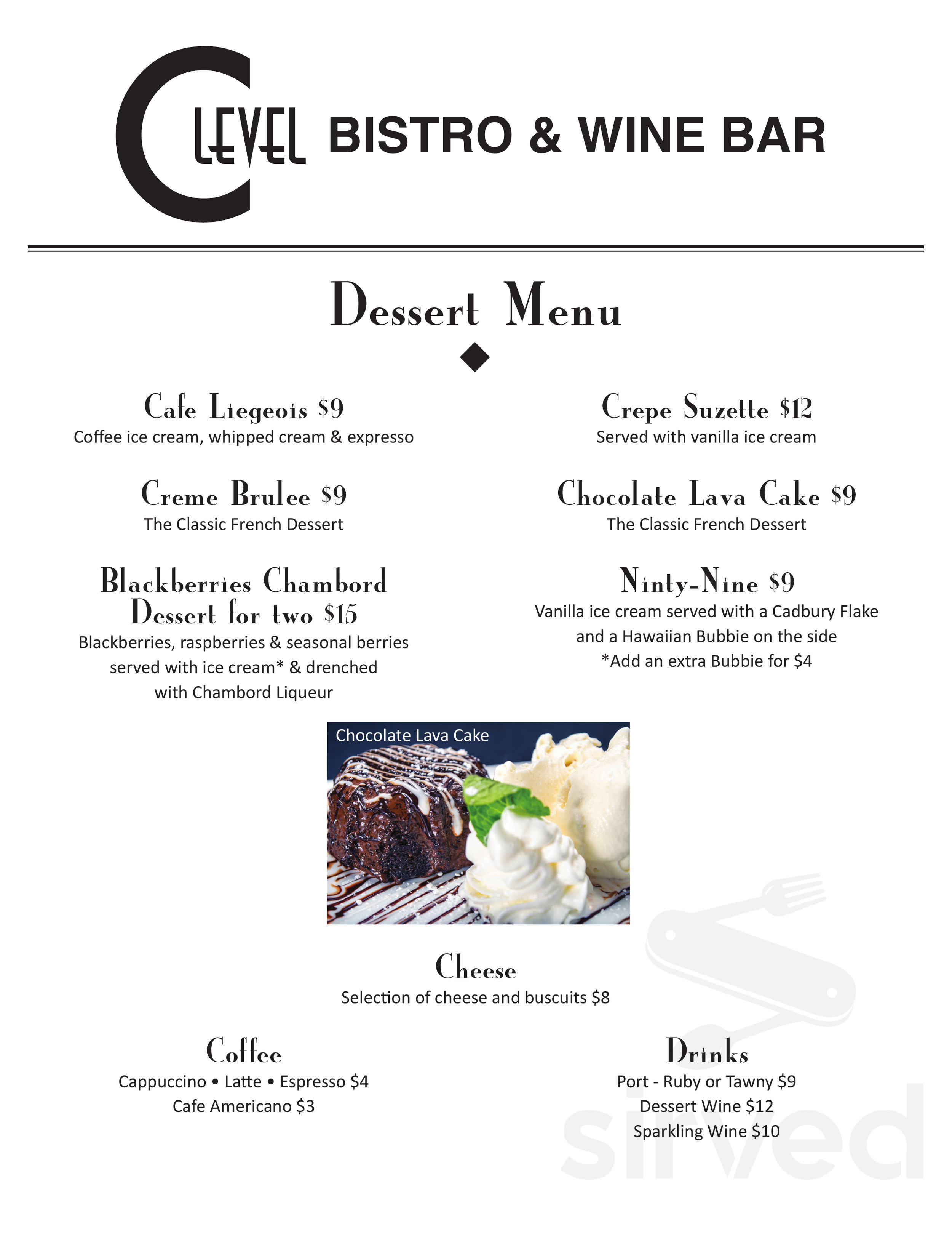 Menu for C Level Bistro & Wine Bar in Bonita Springs, FL | Sirved